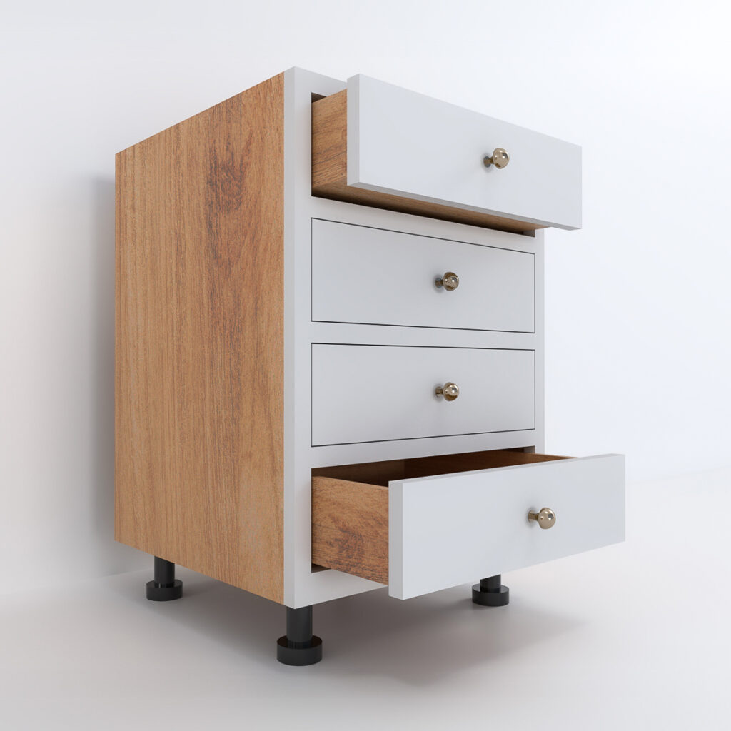 4 Drawer Base Cabinet | The White Kitchen Company
