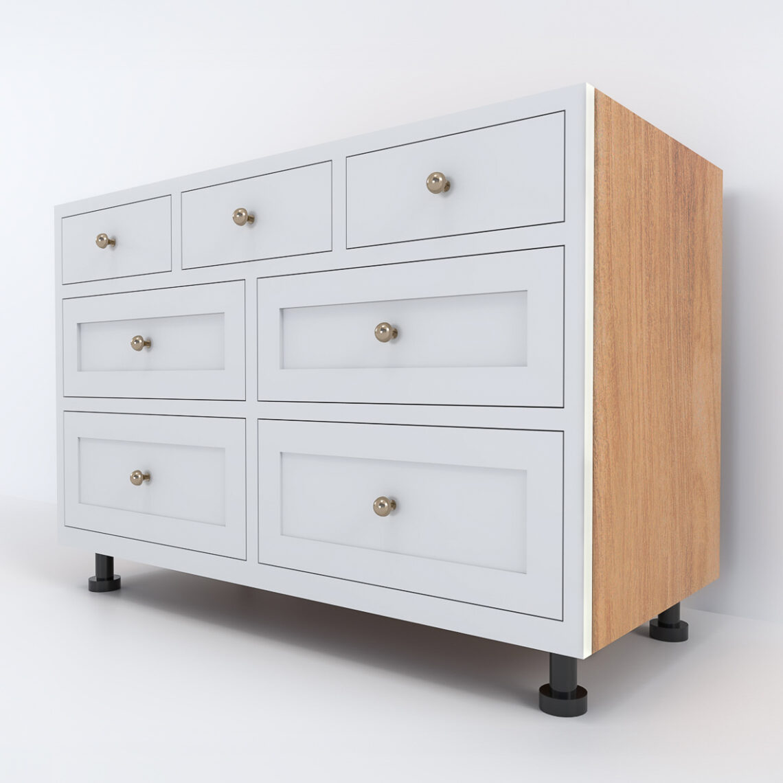 7 Drawer Base Cabinet | The White Kitchen Company