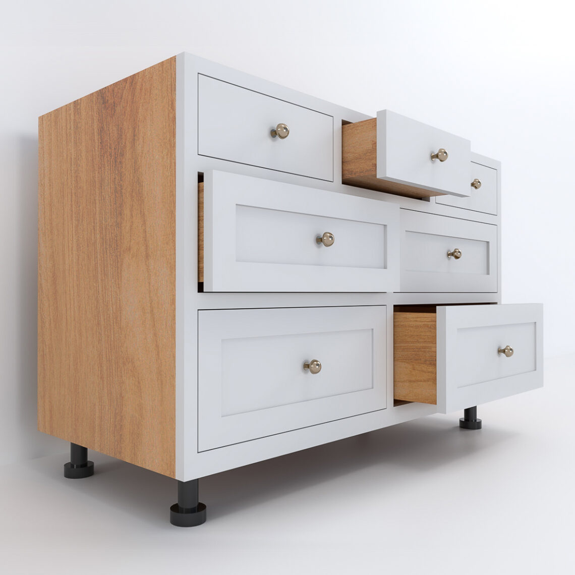 7 Drawer Base Cabinet | The White Kitchen Company