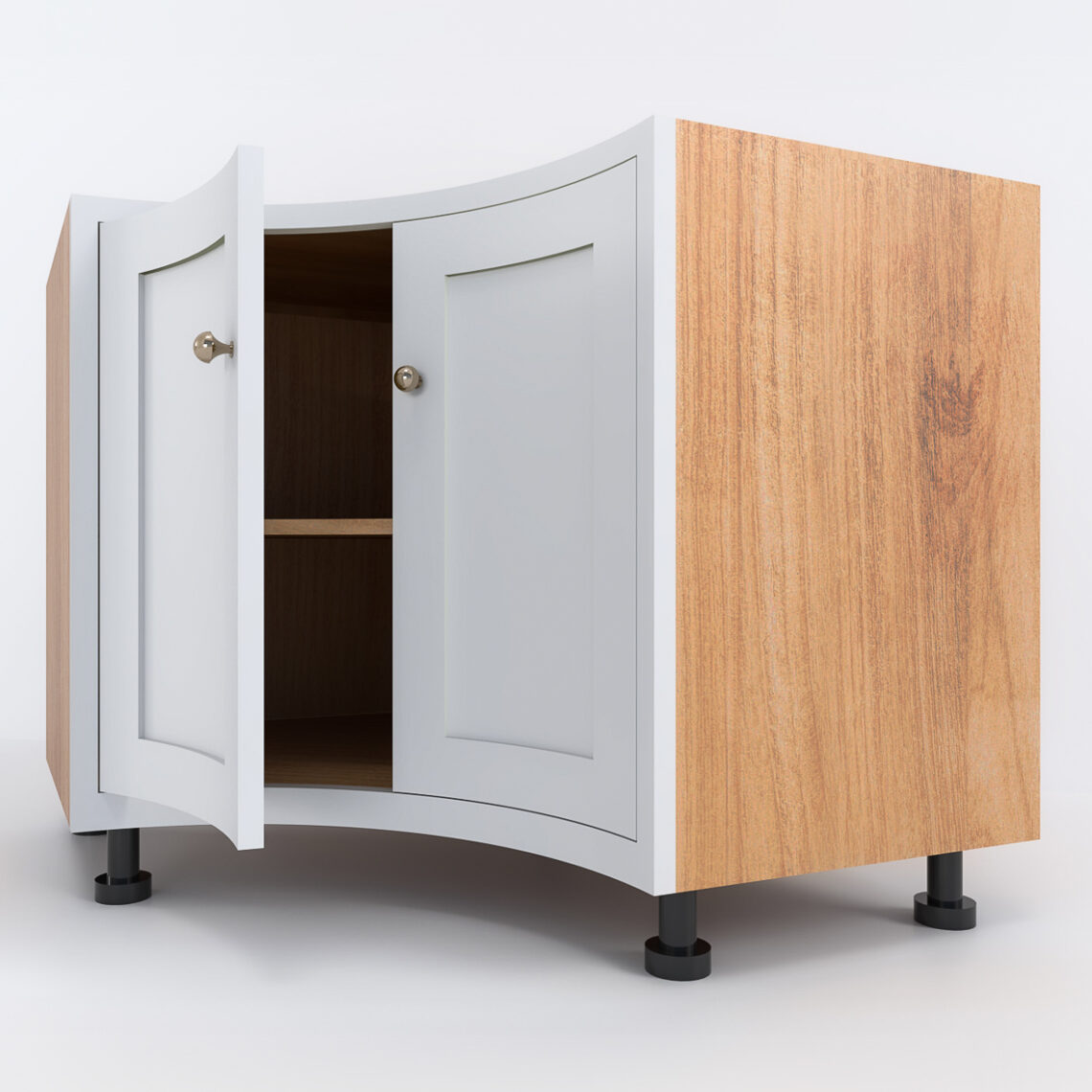 2 Door Concave Corner Cupboard | The White Kitchen Company