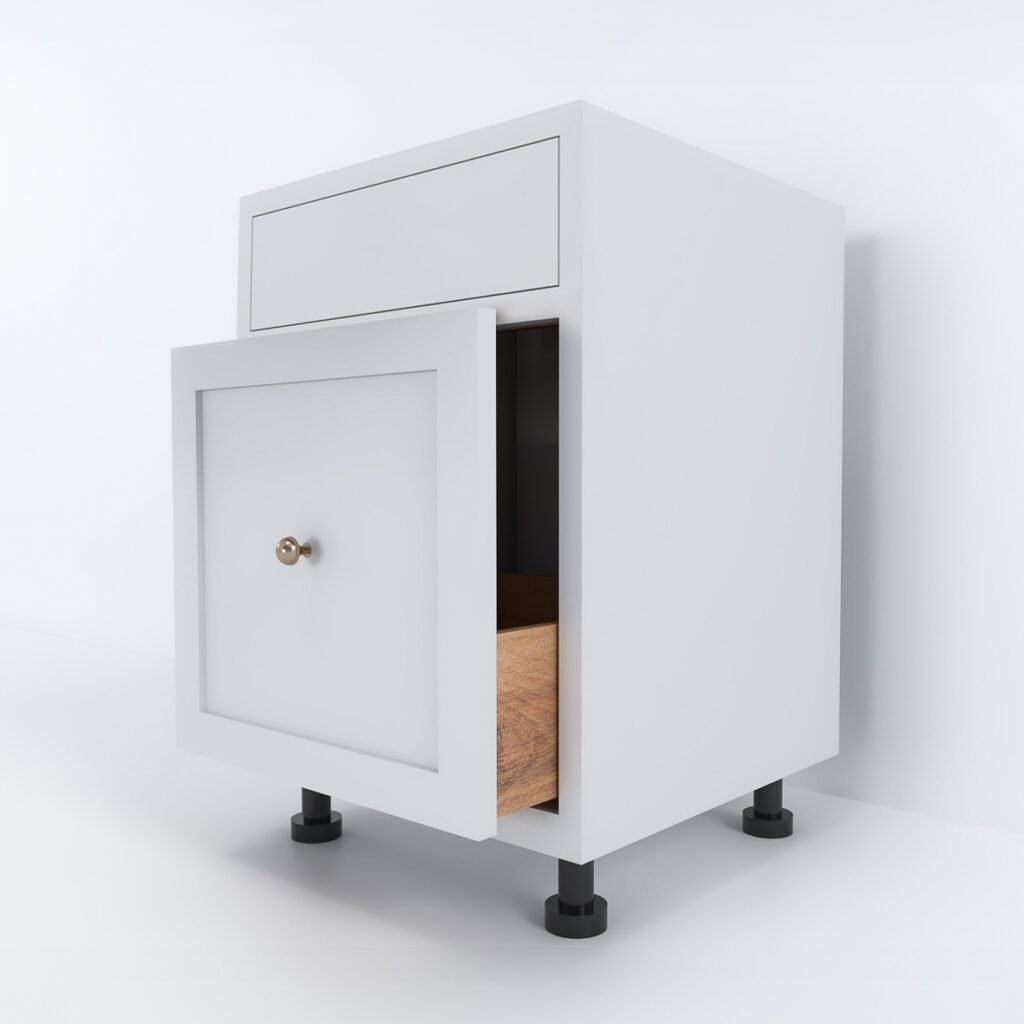 Sink Cupboard with a Fixed Drawer Front and a Deep Drawer | The White ...