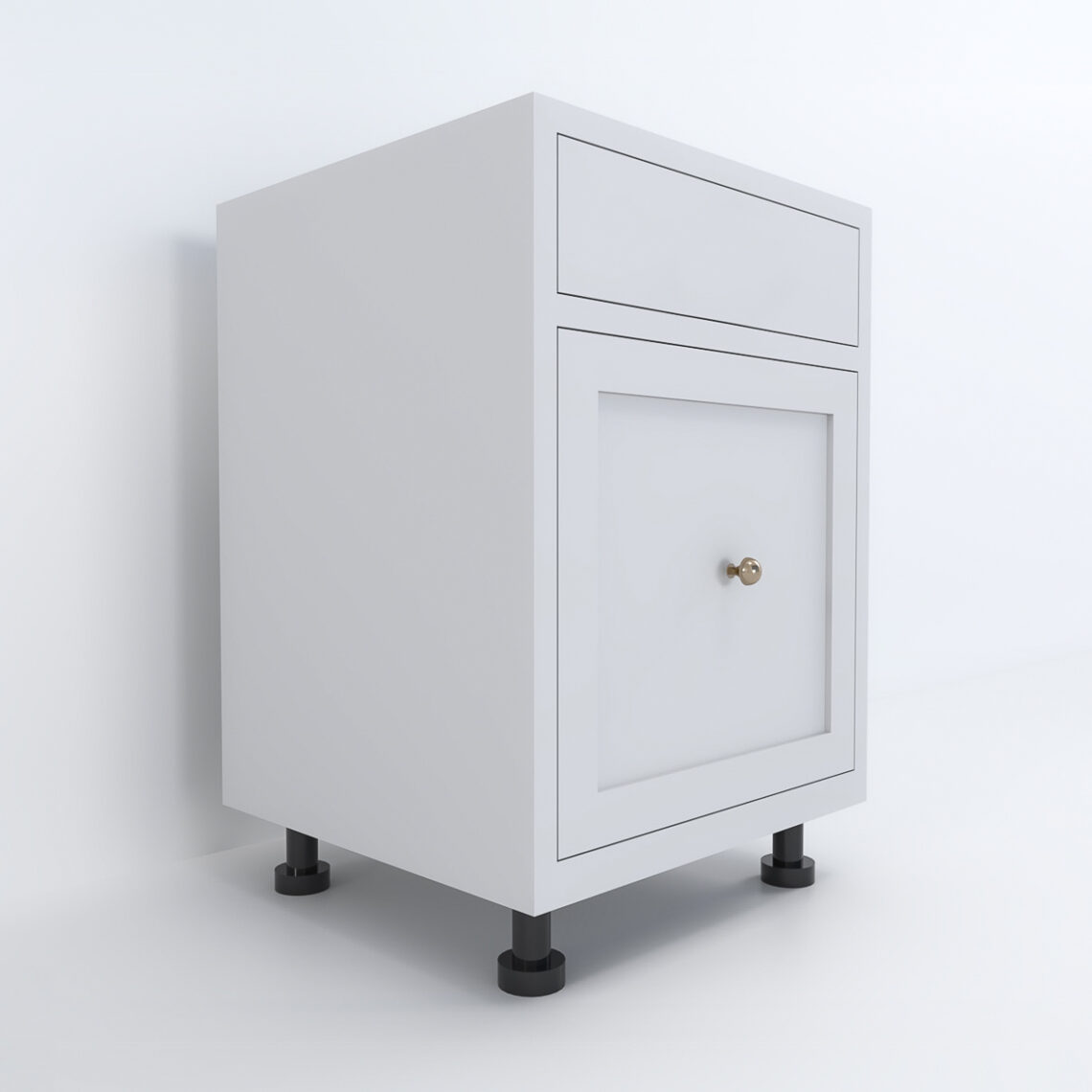 Sink Cupboard with a Fixed Drawer Front and a Deep Drawer | The White ...