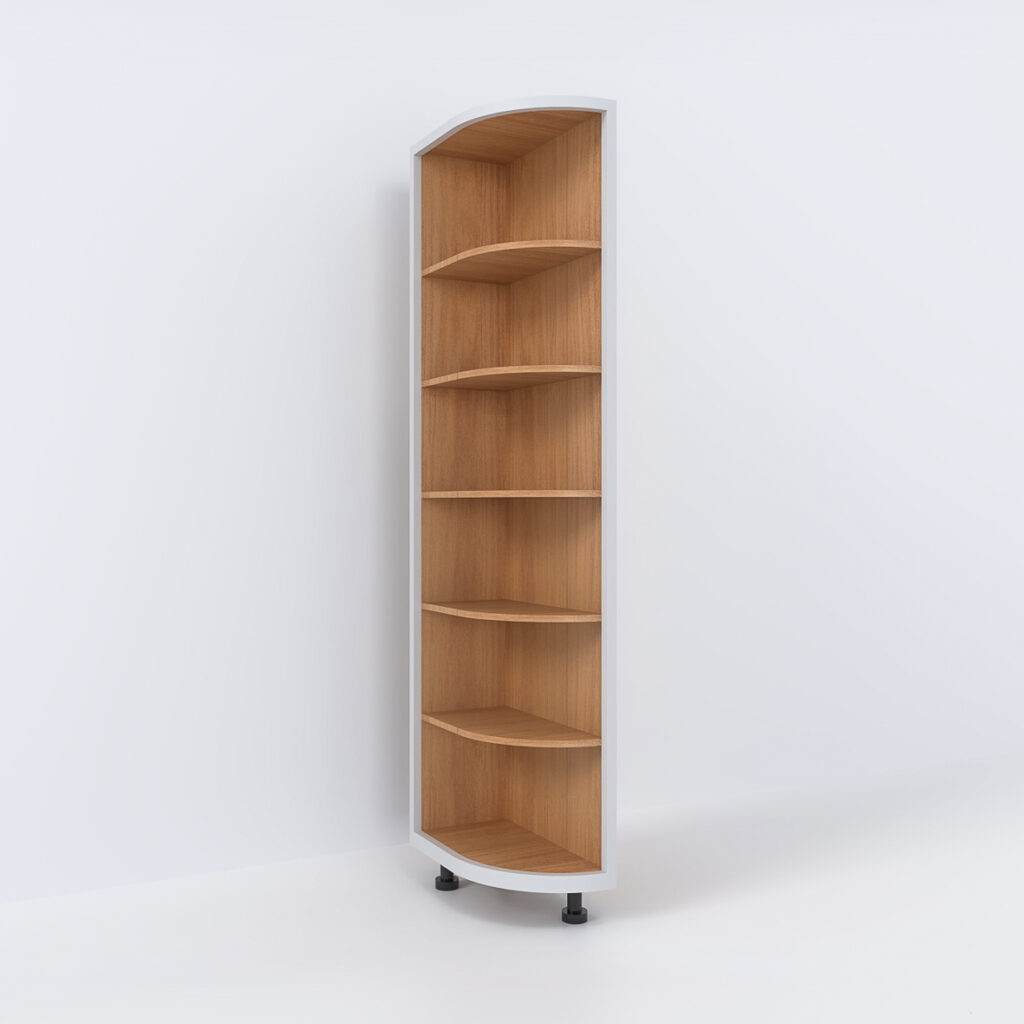 Tall Open Curved End Cupboard | The White Kitchen Company
