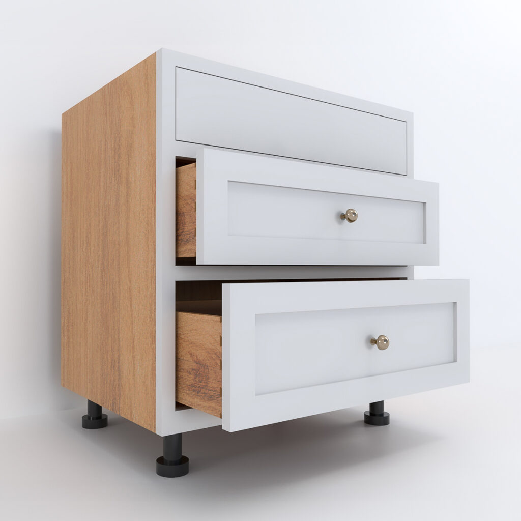 Fixed Top Drawer Front and 2 Drawer Cabinet | The White Kitchen Company